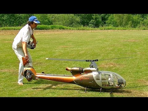 GAZELLE SA-341/342 HUGE RC VARIO SCAE MODEL ELECTRIC HELICOPTER FLIGHT DEMONSTRATION