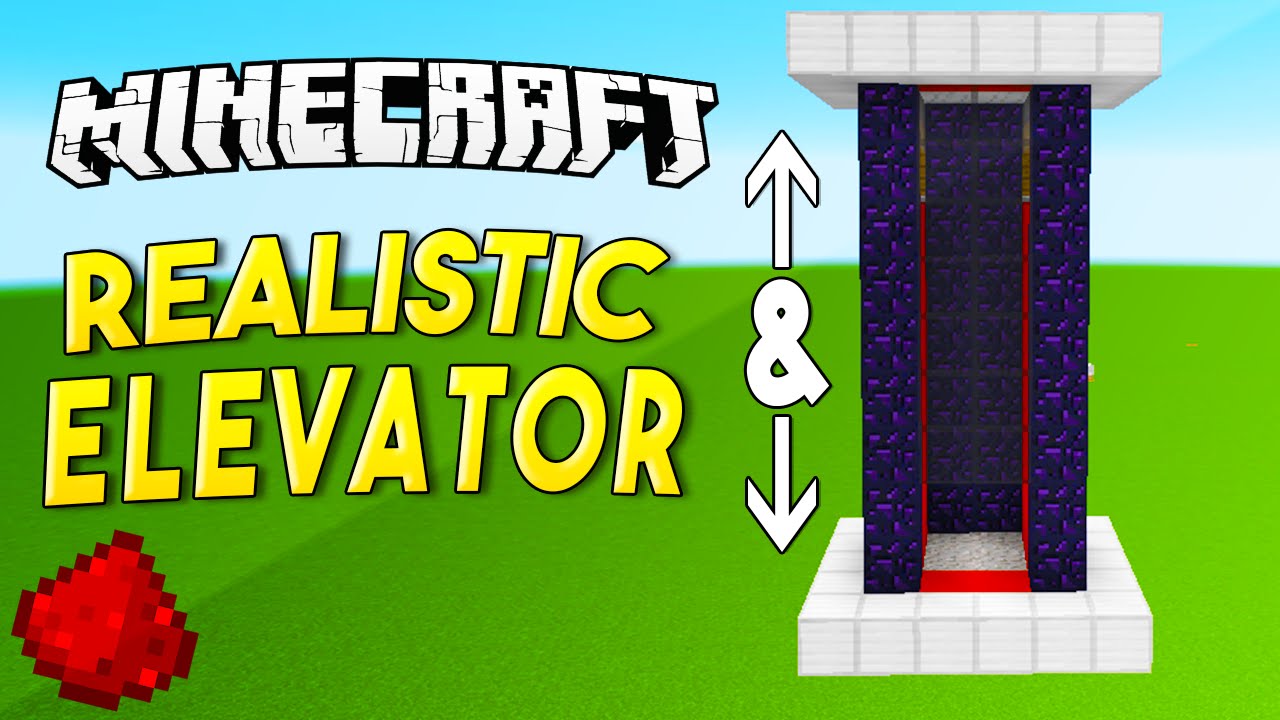 REALISTIC ELEVATOR (No Slimeblocks) - Minecraft Redstone Tutorial