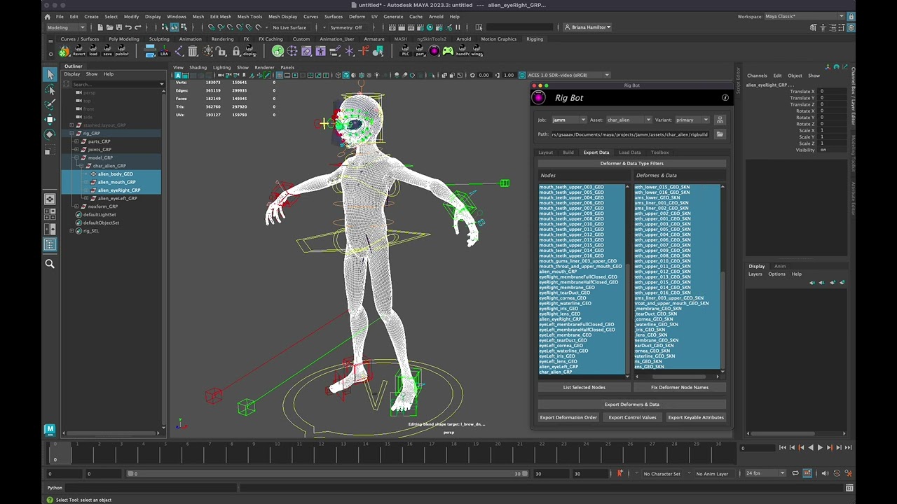 RigBot - Export Data Tab