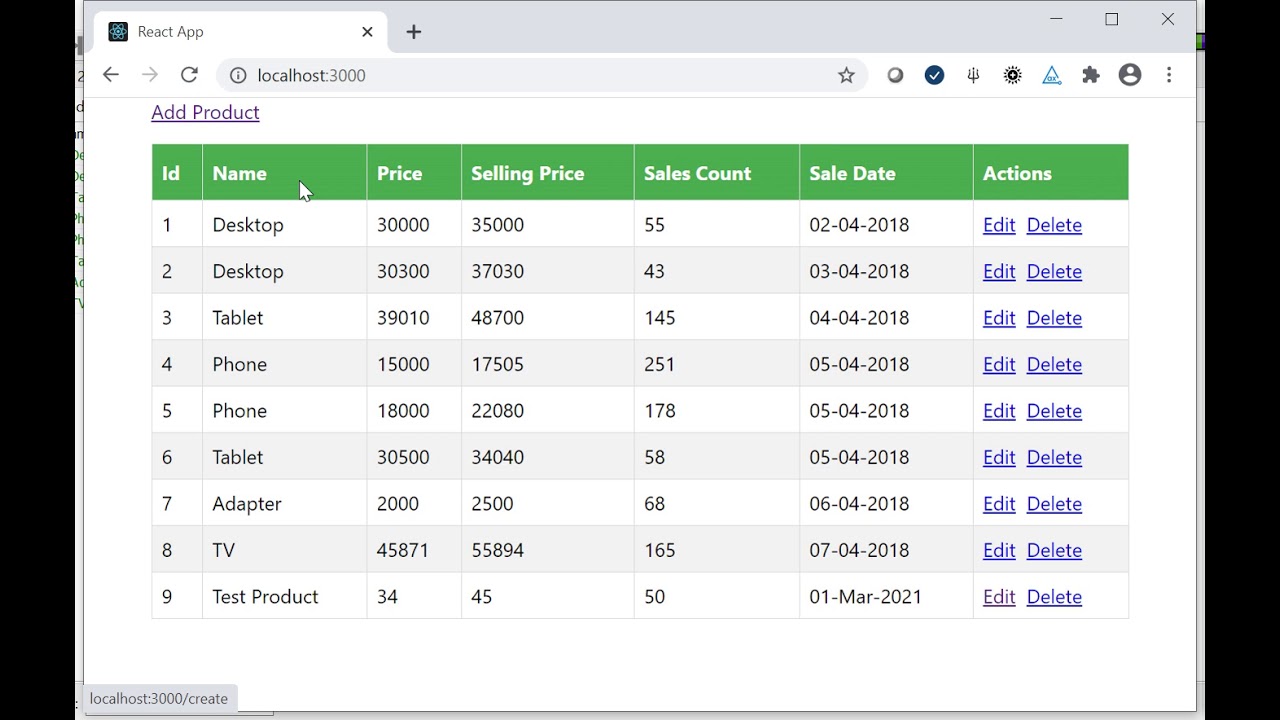React Codeigniter 4 MySQL CRUD Example