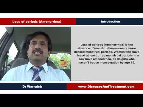 Loss of periods (Amenorrhea) : Causes, Diagnosis, Symptoms, Treatment