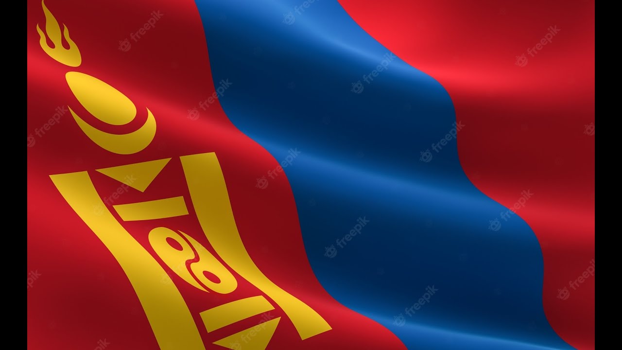 Mongolia flag 25 sec Loop - FREE Full HD Stock Footage - Realistic Flag Wave Animation.