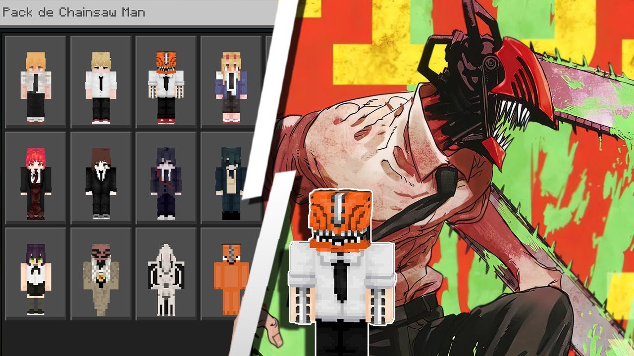 SKIN PACK de CHAINSAW MAN para MINECRAFT PE