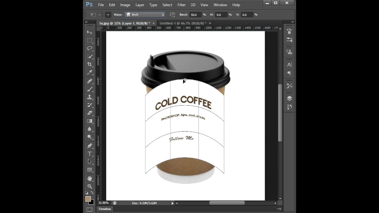 How to mockup coffee cup design #photoshop_tips_and_tricks #adobephotoshop
