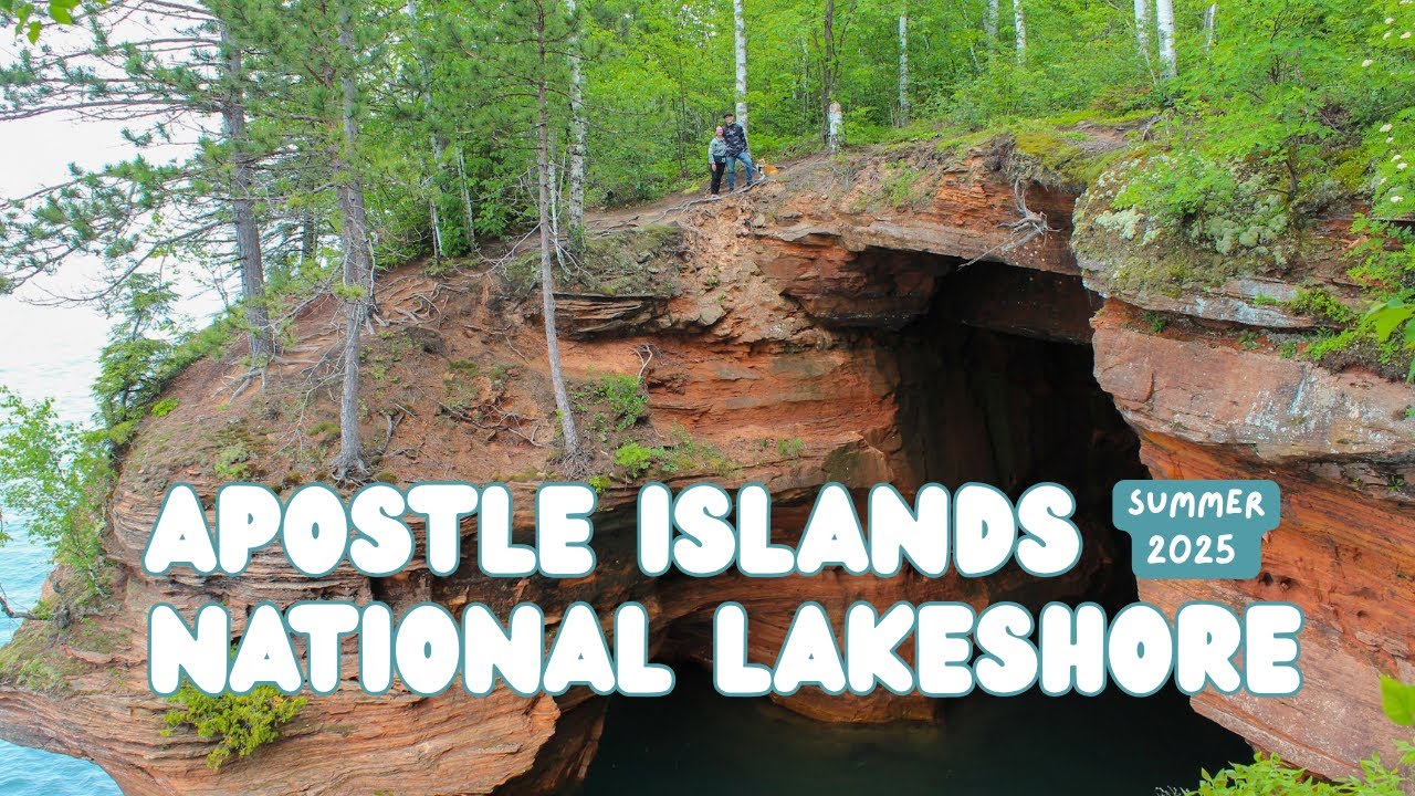 APOSTLE ISLANDS NATIONAL LAKESHORE, WI 🌞🌊 Hiking, Sea Caves, Waterfalls, Coffee, & Tiny Home Stay