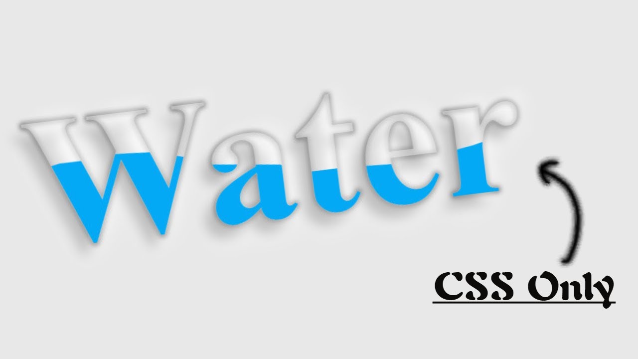 Water Wave Text Animation using Only Html CSS | Pure CSS3 Water Wave Text Animation Effect Clip-path