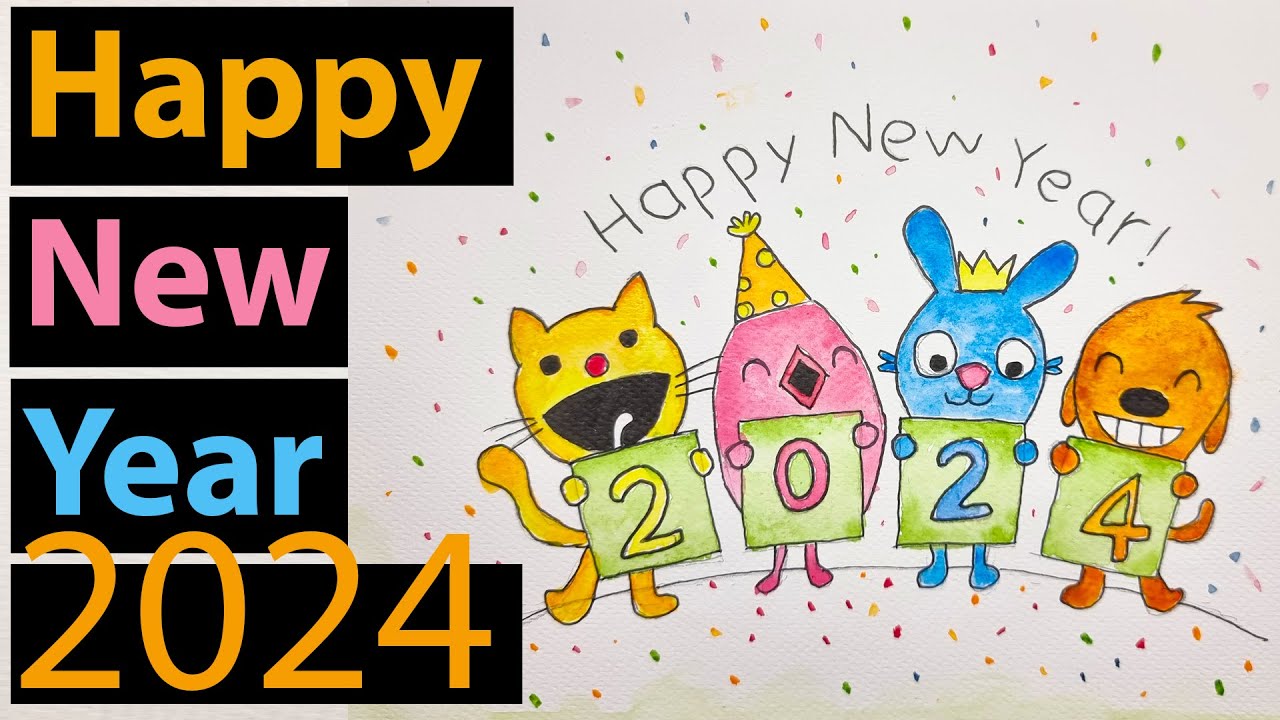 Drawing Happy New Year 2024 - Drawing Sago Mini friends Characters