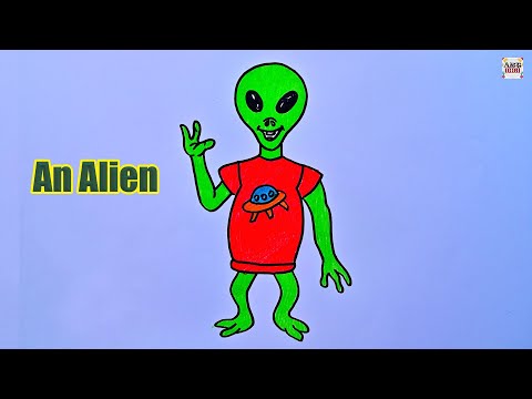 How to draw An Alien | Alien easy drawing for kids