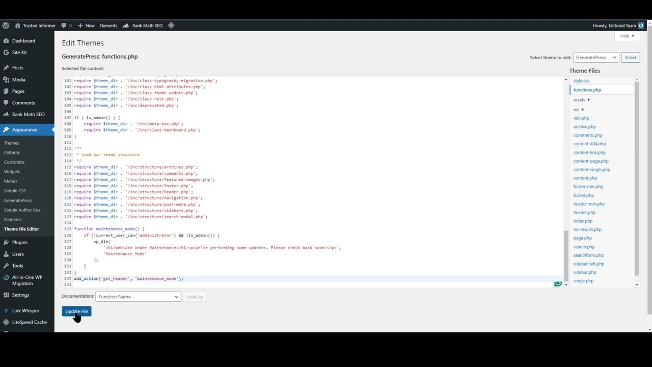 How To Put Your WordPress Site In Maintenance Mode Without Plugin in 2025