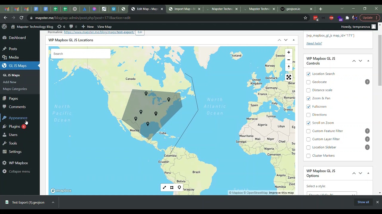 Importing from WP Mapbox GL JS