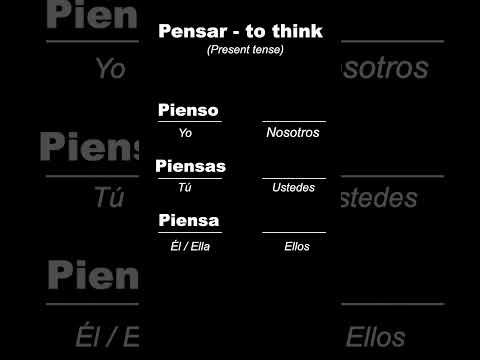 Pensar - Spanish Verb Conjugation Practice