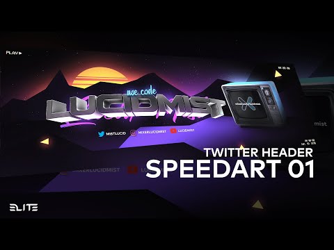 80s Retro Style Twitter Header | SPEEDART 01