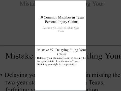 10 Mistakes to Avoid When Filing a Personal Injury Claim in Texas #legaltips #personalinjurylawyer