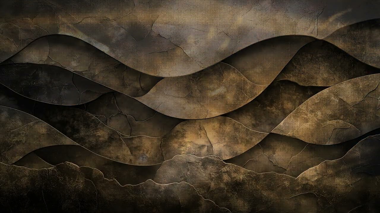Abstract Wave Pattern Gold and Black Live Wallpaper: 4K Frame TV Art Screensaver