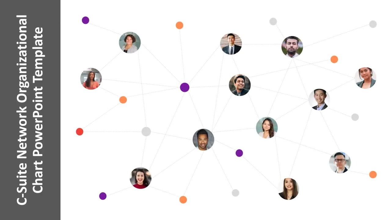 C Suite Network Organizational Chart PowerPoint Template | Kridha Graphics