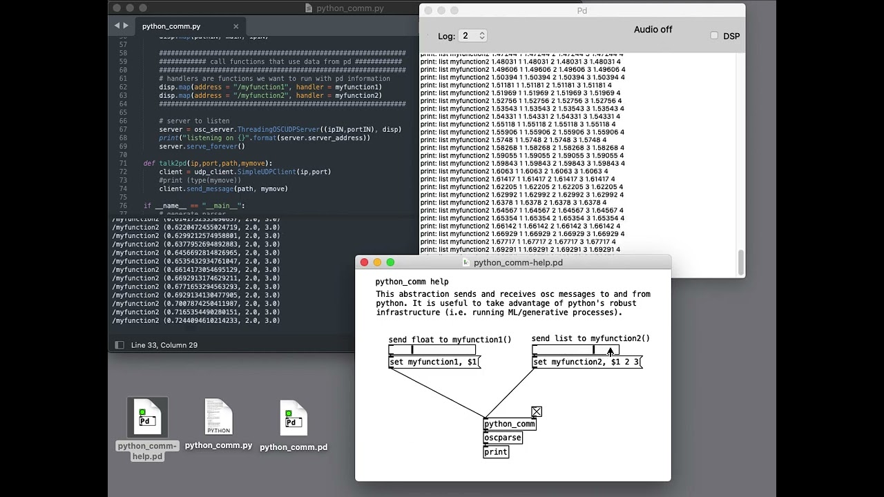 Communicating  pure data and Python 3.x