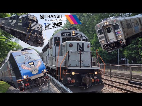 NJT Midday Commuter Rail Action at Ho-Ho-Kus FT: 4502, Norfolk Southern & lots of Horn Action!