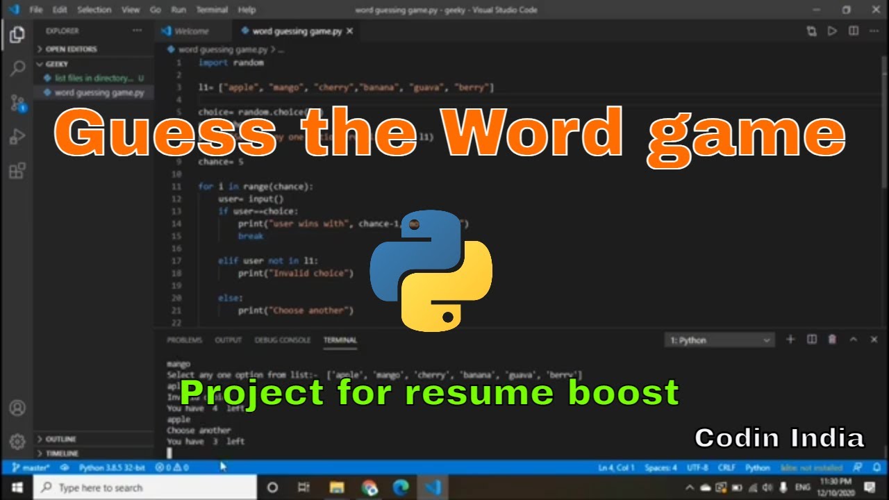 guess the word game| python programming