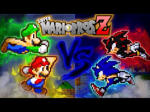 Mario & Luigi VS Sonic & Shadow (Super Mario Bros Z Game) SMBZ - G
