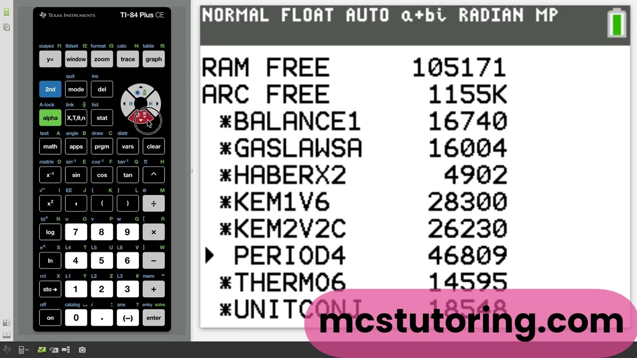 Free Up RAM on TI-84 Plus CE [or Python] (Archive Memory Guide)