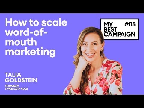 How to scale word-of-mouth marketing | Talia Goldstein, Founder, Three Day Rule Matchmaking