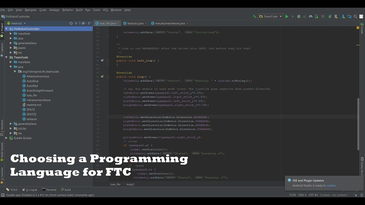 Intro To Programming | FTC Android Studio