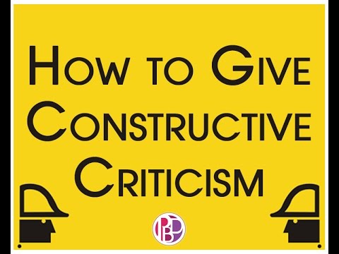 Giving Constructive Criticism: how to decrease Giving Constructive ...