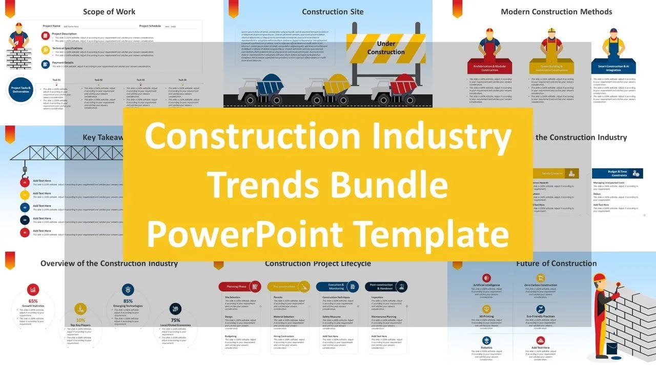 Construction Industry Trends Bundle PowerPoint Template | Kridha Graphics