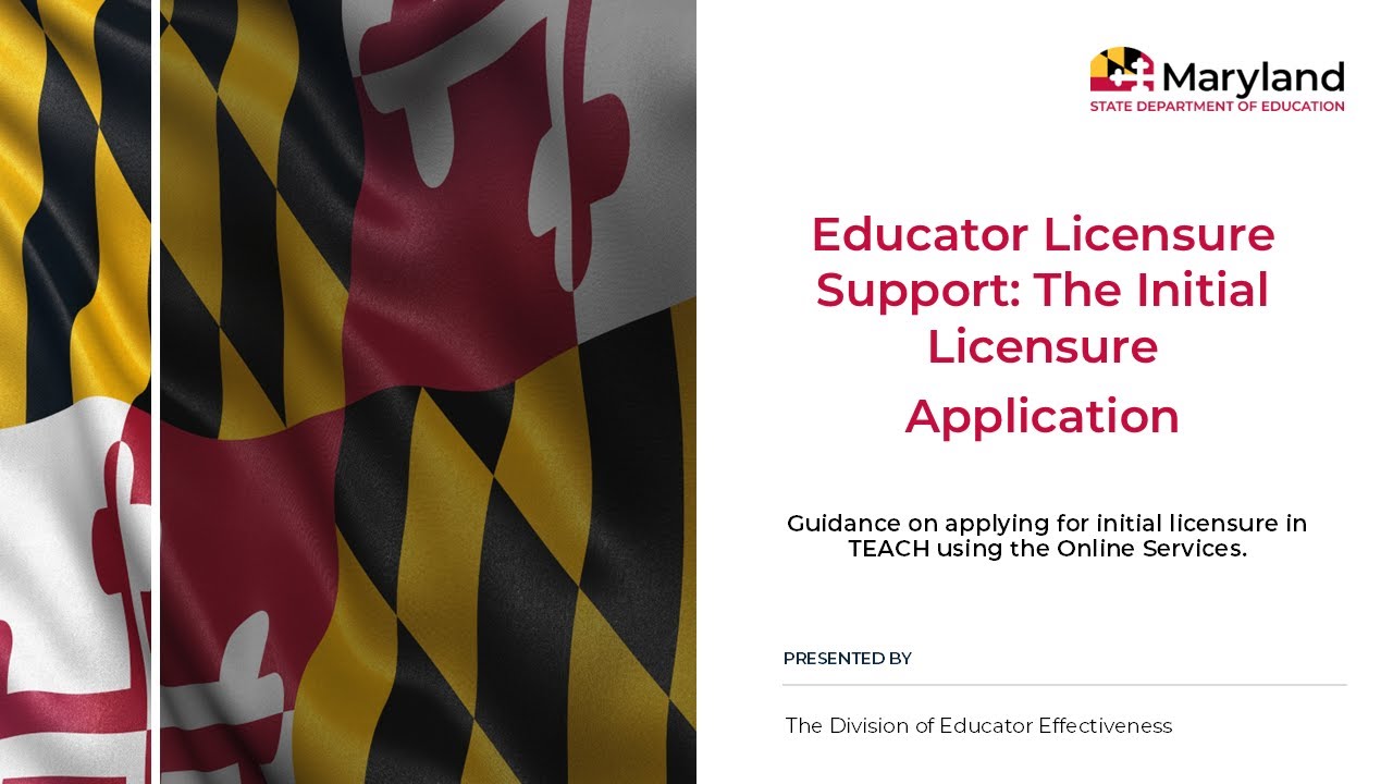 Educator Licensure Support: Initial Application