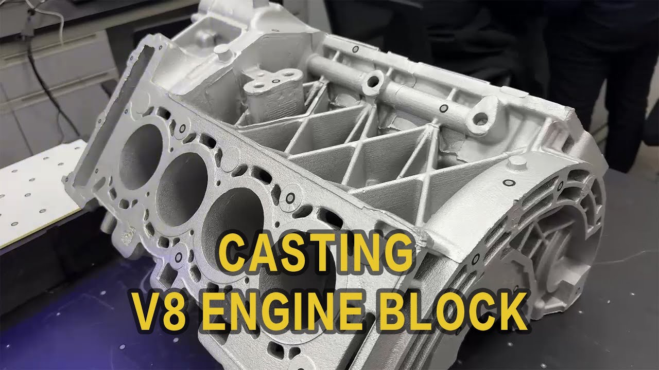 Casting V8 engine block