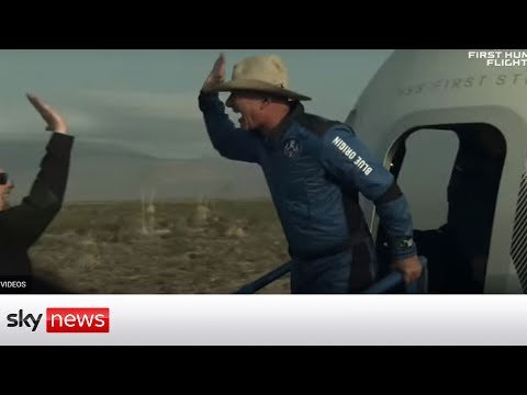 Jeff Bezos back on Earth after realising childhood dream of space travel