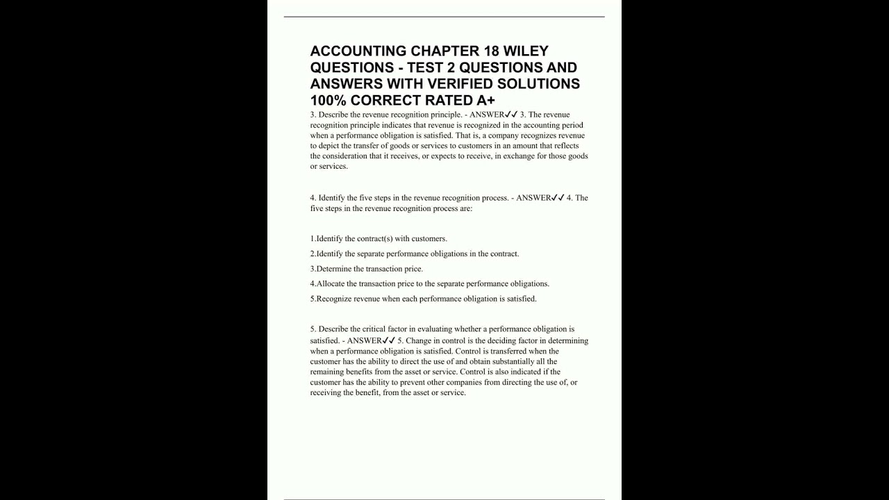 ACCOUNTING CHAPTER 18 WILEY QUESTIONS  TEST 2 QUESTIONS AND ANSWERS WITH VERIFIED SOLUTIONS 100 CORR
