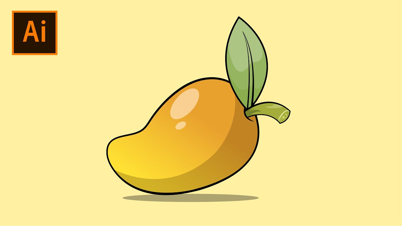 How To Create a Mango | Fruit Vector Art | Adobe Illustrator Tutorial