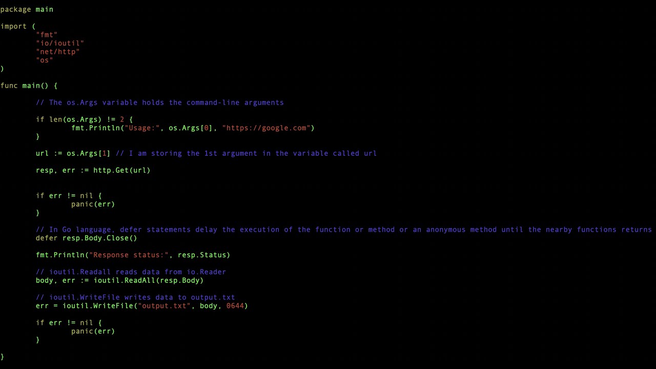Simple go script to issue http get request(net/http). Install GO & set workspace, GOPATH and GOROOT.