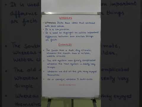 Whereas | Whereas in English | Use of Whereas | How to use whereas in Grammar | Whereas in Sentences