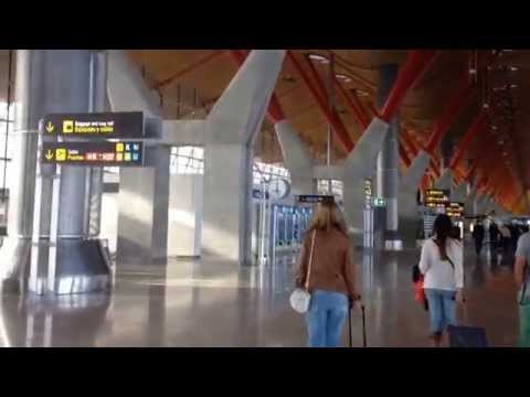 Barajas Airport, Madrid, Spain - short video.
