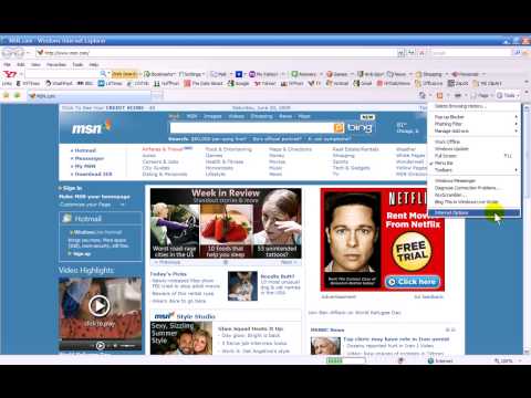 Tools, Internet Options
