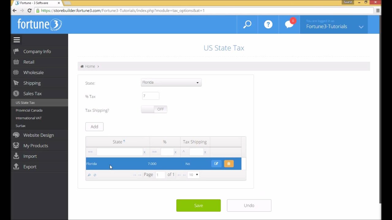 Setting Up United States Sales Tax Rates On Your Website