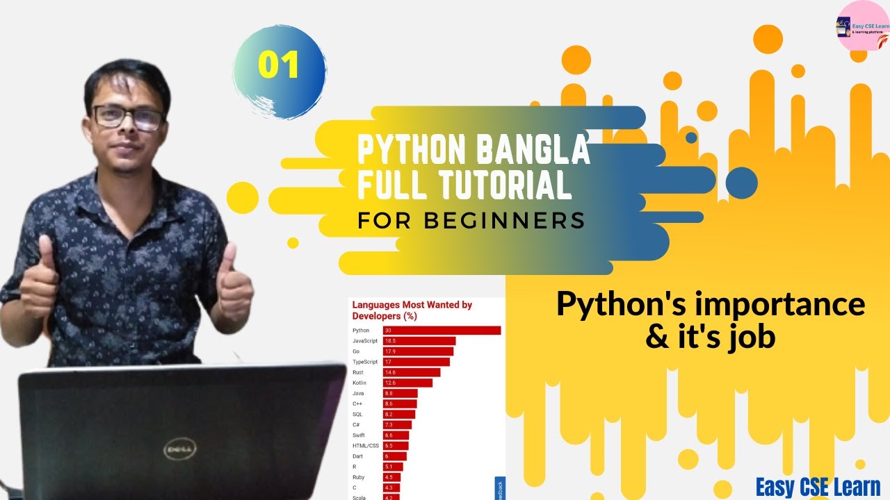 1.  Python Bangla Tutorial  | Python's Importance & Jobs with Python