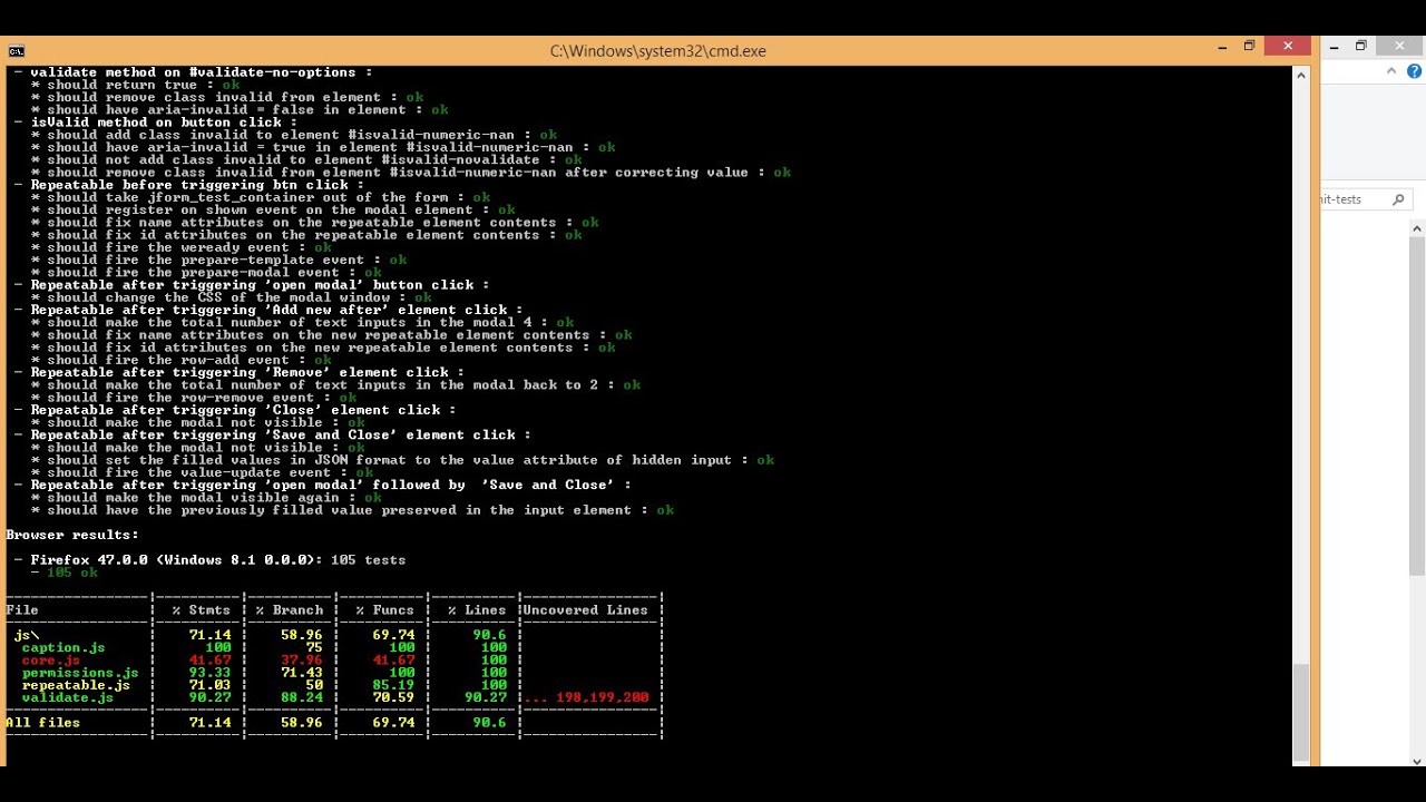 Quick Demo on how to run Joomla! JavaScript tests