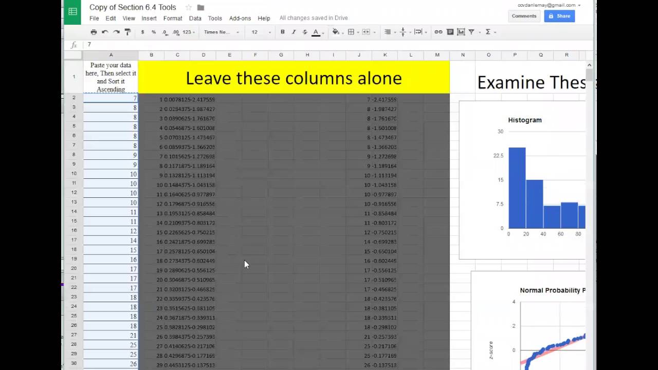 Using the Normal Probability Plot Spreadsheet