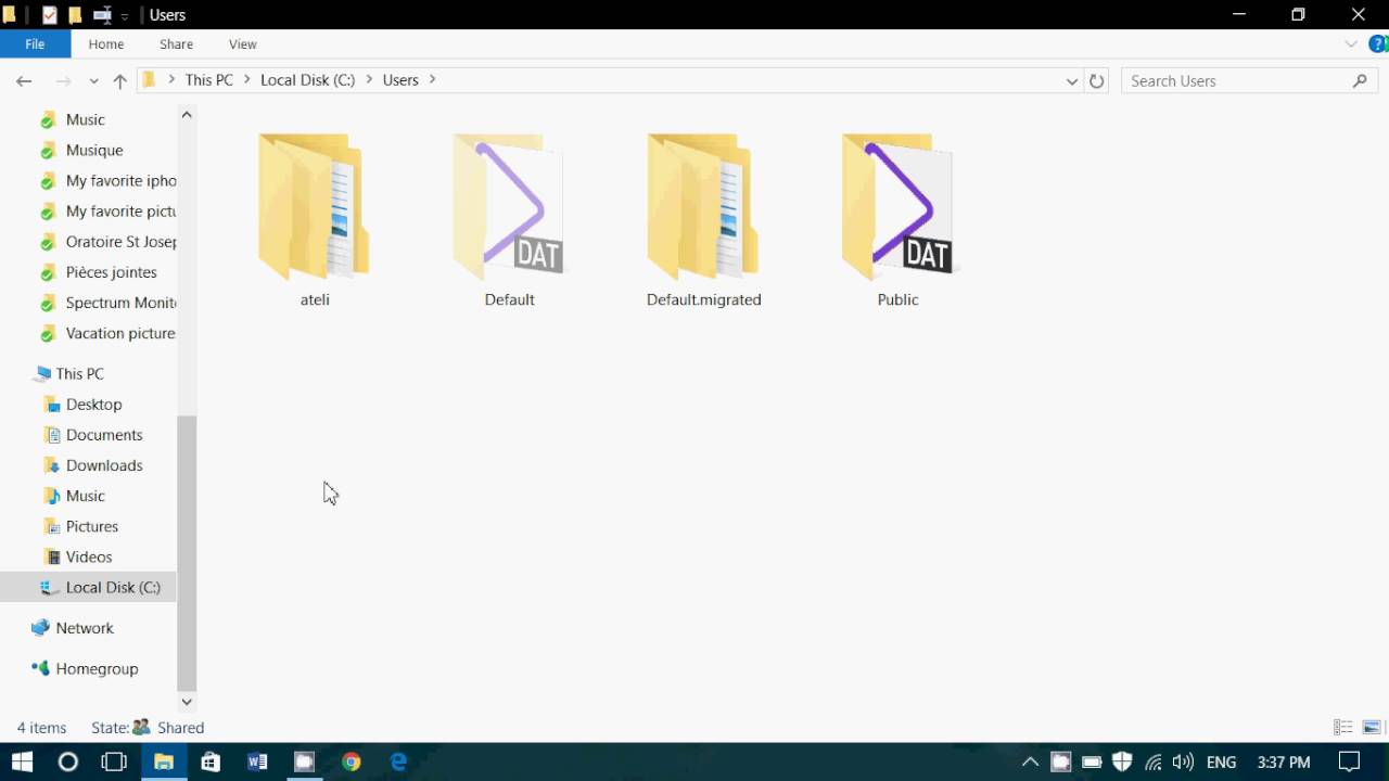 How to find your user account folders through the C drive in Windows