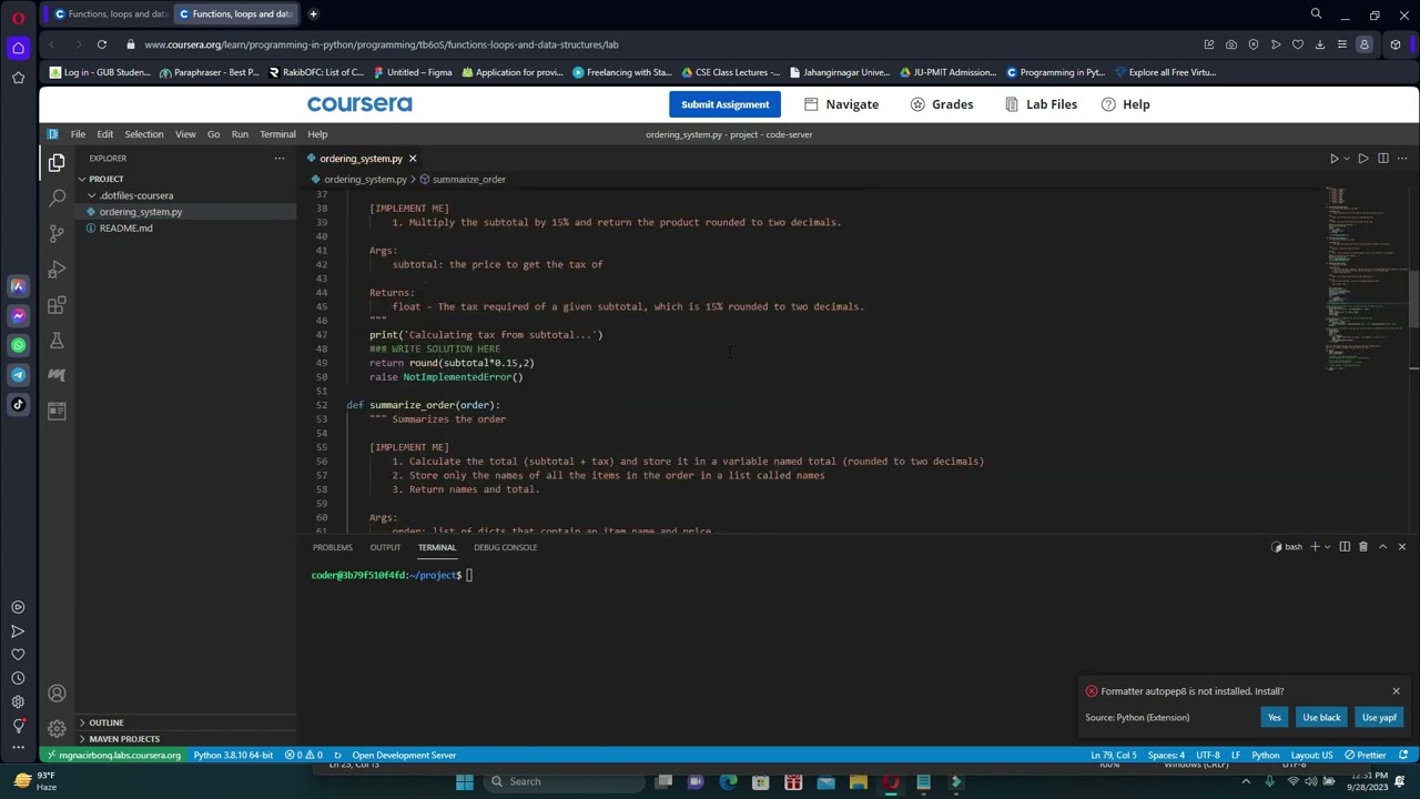 Programming Assignment: Functions, loops and data structures Coursera | Programming in Python
