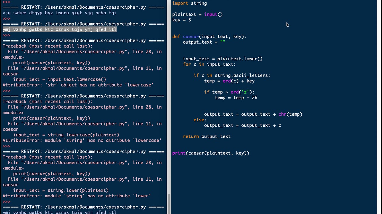 02 Caesar Cipher: Decryption Exercise in Python