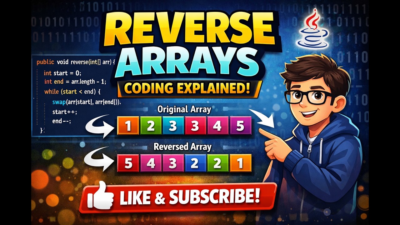 Reverse the Array in java[Coding explained]