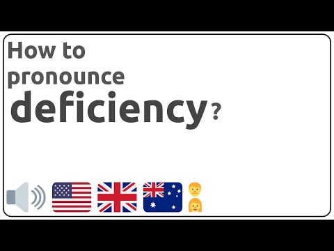 How to pronounce deficiency in english?
