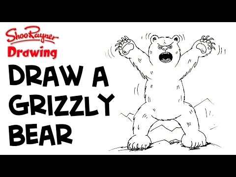 How to draw an angry Grizzly Bear! – Drawing School – Shoo Rayner