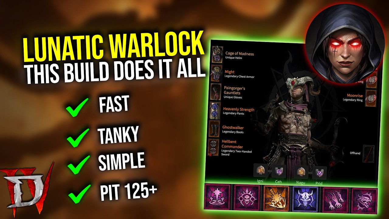 Lunatic Warlock Endgame Build Guide for Diablo IV Season 13 - Reckoning ...