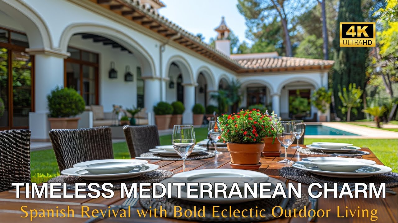 Mediterranean Melange Architecture: Spanish Revival Homes with Bold Eclectic Outdoor Living Harmony