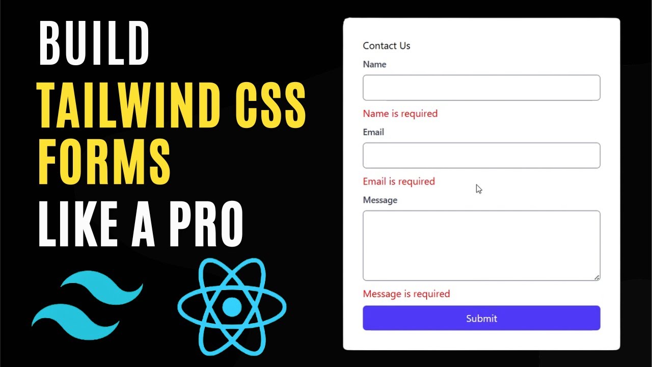 Tailwind CSS Forms with Validations in React Vite App
